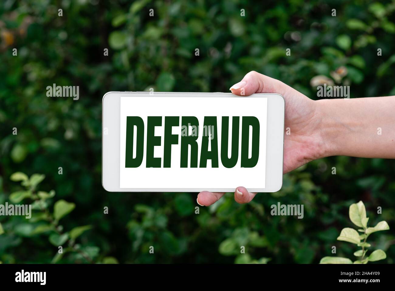 Writing displaying text Defraud. Internet Concept to trick or cheat ...