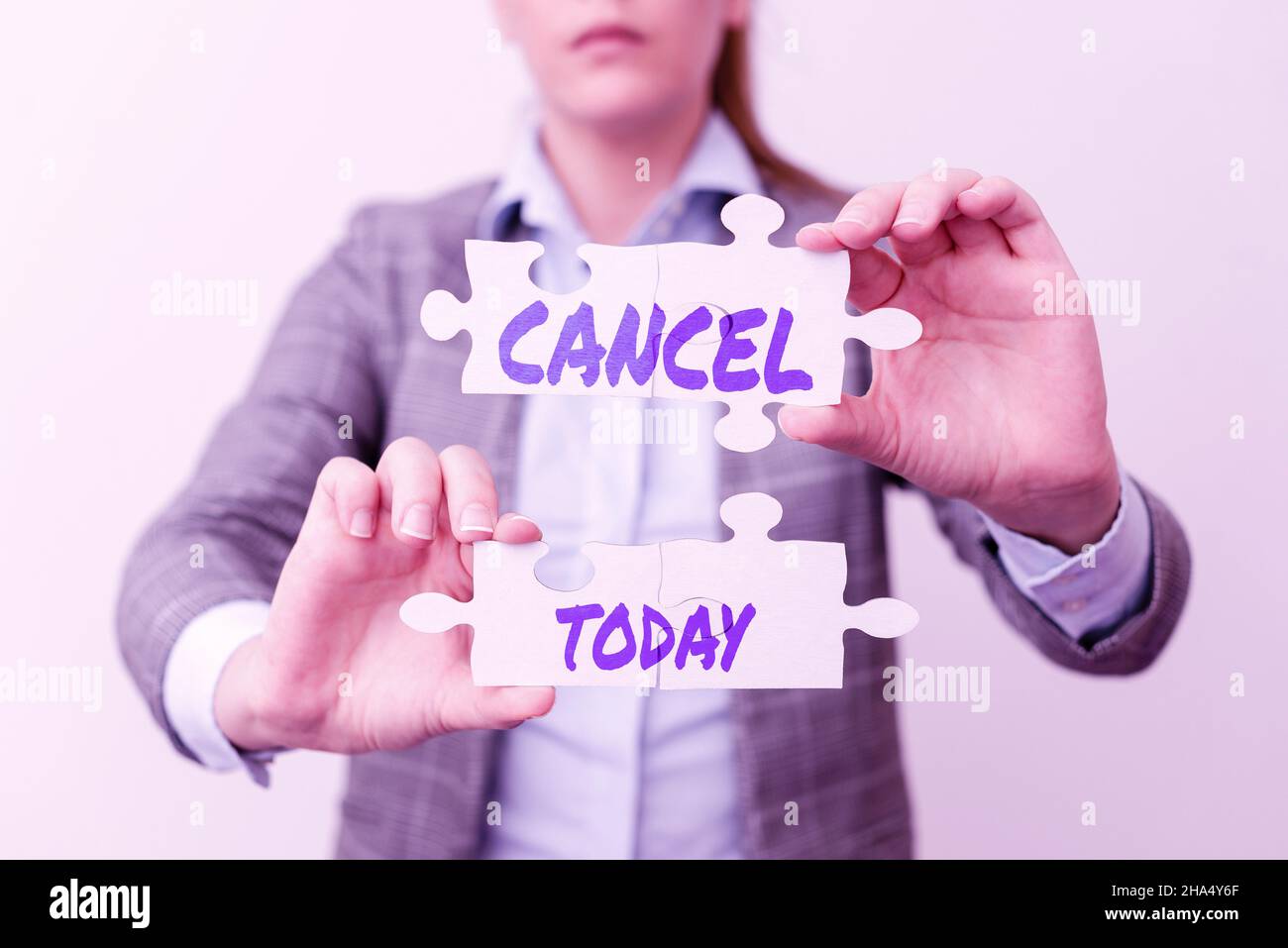 Text showing inspiration Cancel. Conceptual photo To decide or announce ...