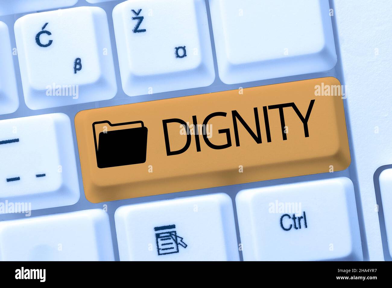 Conceptual caption Dignity. Business showcase Quality Being worthy of ...