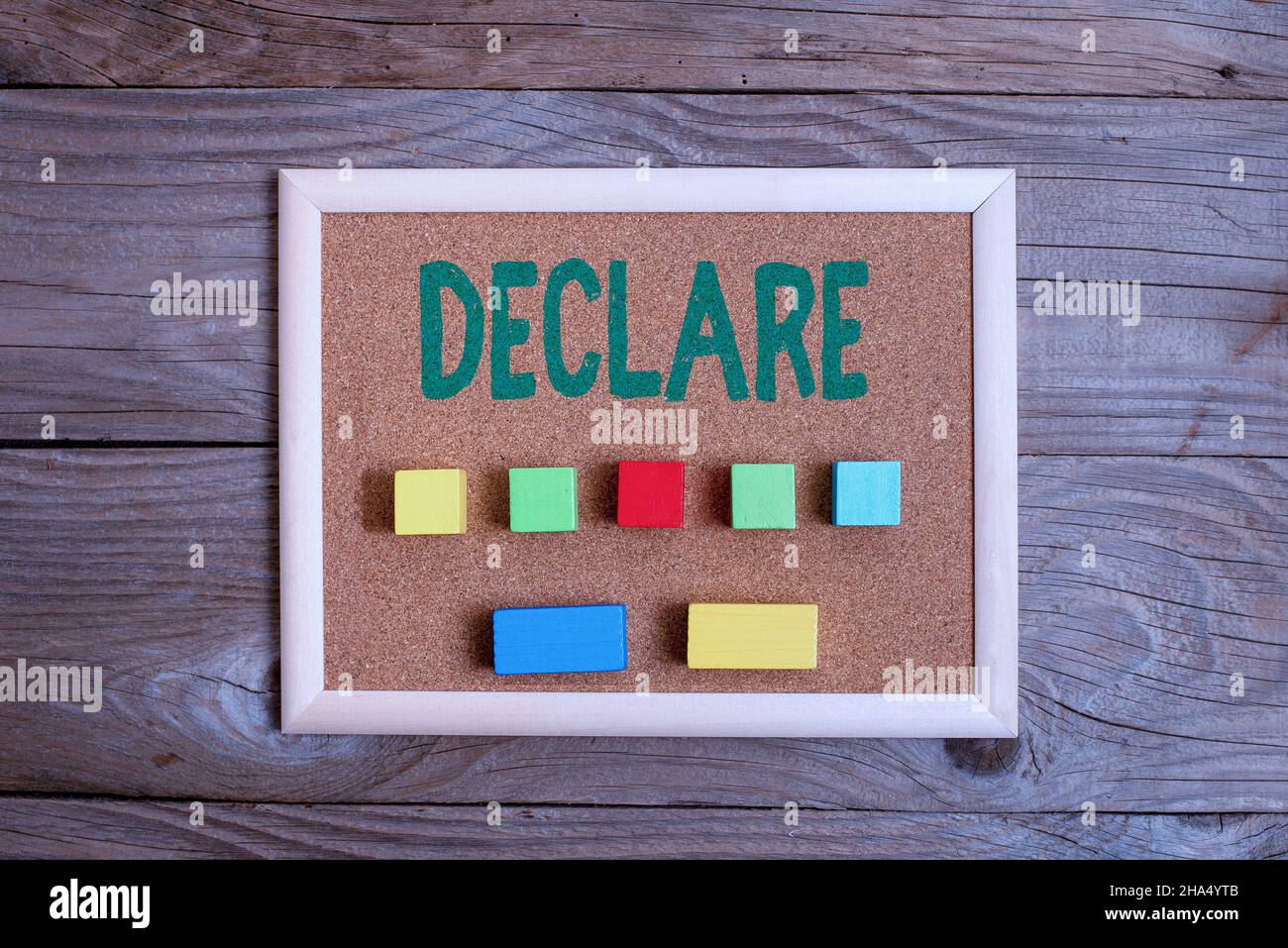 Text caption presenting Declare. Internet Concept make known or state ...