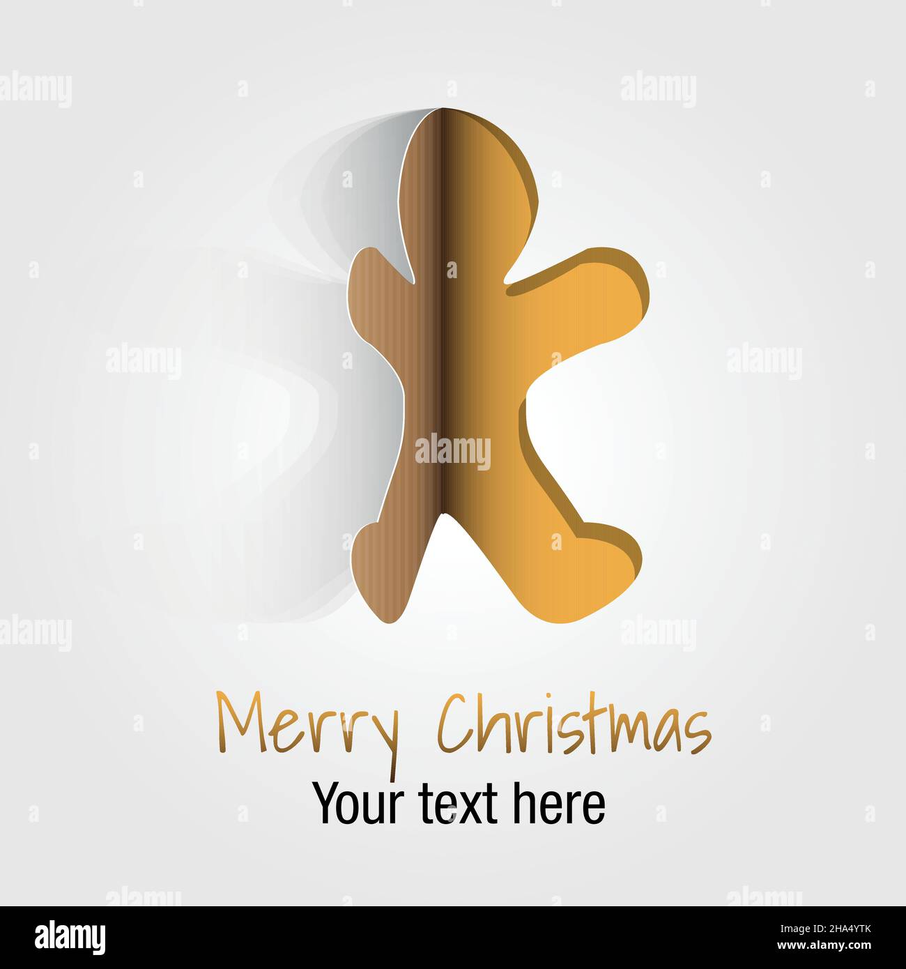 Gingerbread doll cut out of paper. Christmas greeting card paper cutout ...