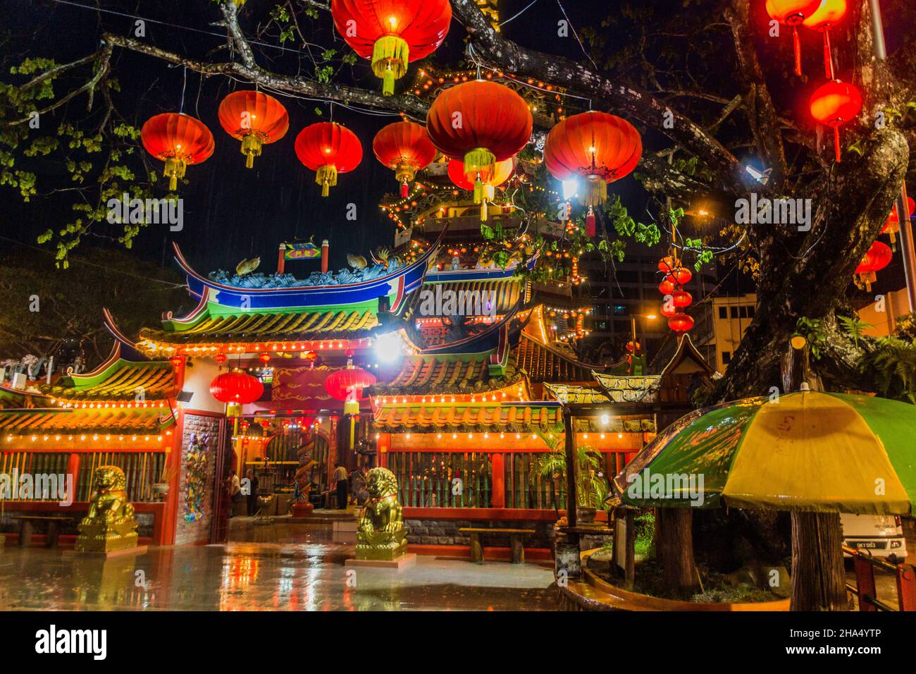Night view of Tua Pek Kong Temple in Sibu, Sarawak, Malaysia Stock ...