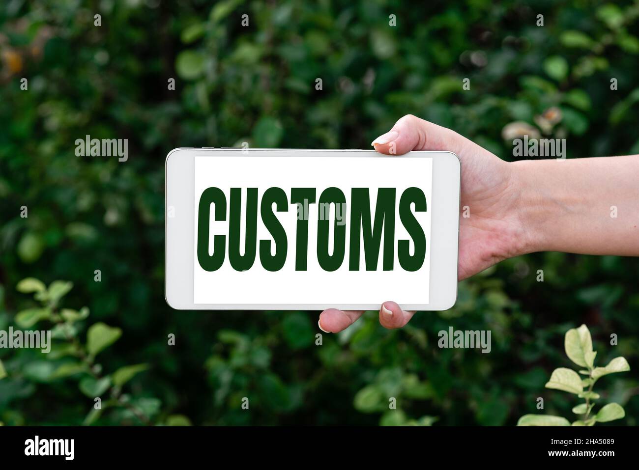 Text showing inspiration Customs. Word Written on Official department ...