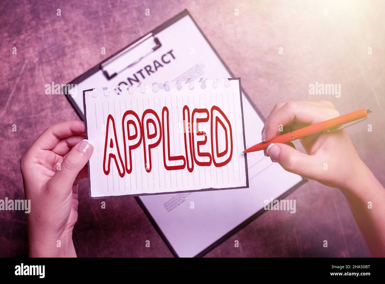 Sign displaying Applied. Business showcase put to practical use as ...