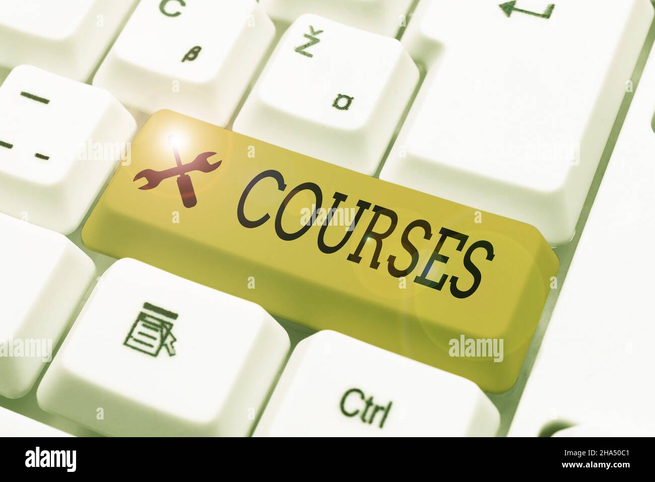 Sign displaying Courses. Business showcase Route Direction followed ...