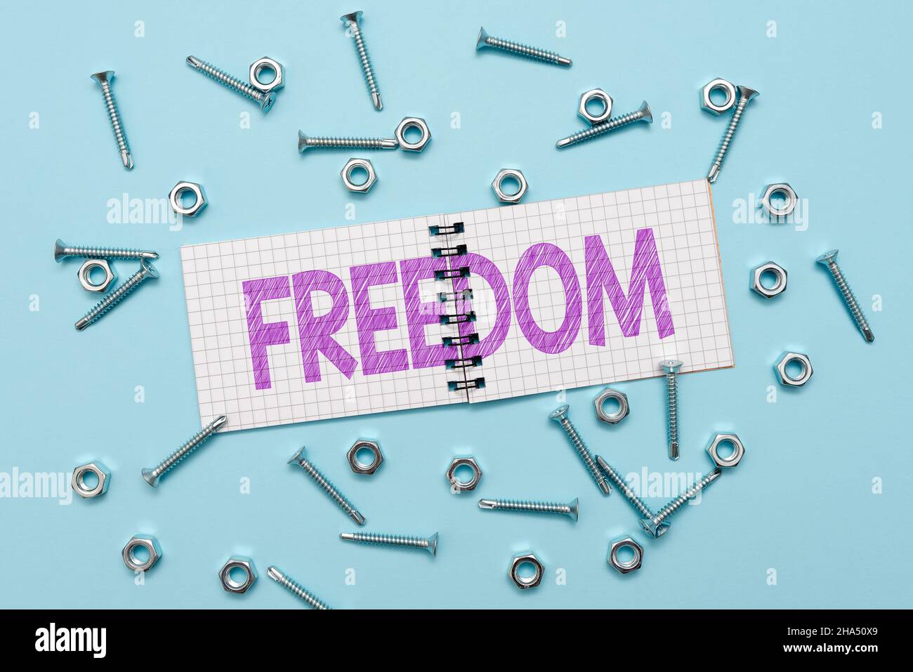 Text caption presenting Freedom. Conceptual photo liberty rather than ...