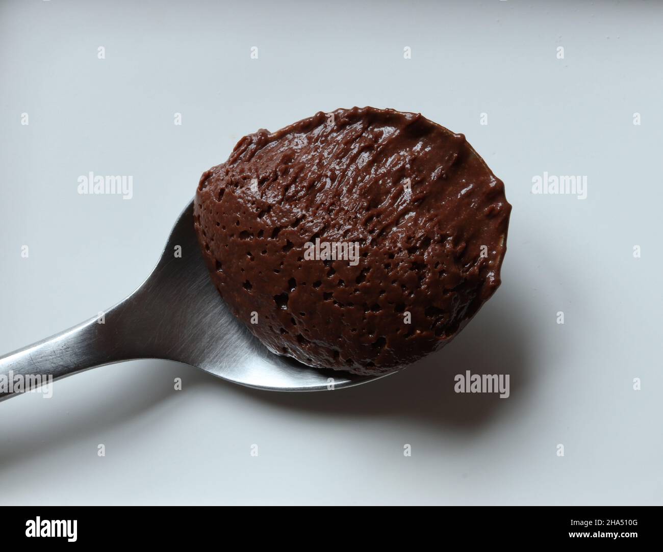 Top view of a spoonful of chocolate mousse Stock Photo - Alamy