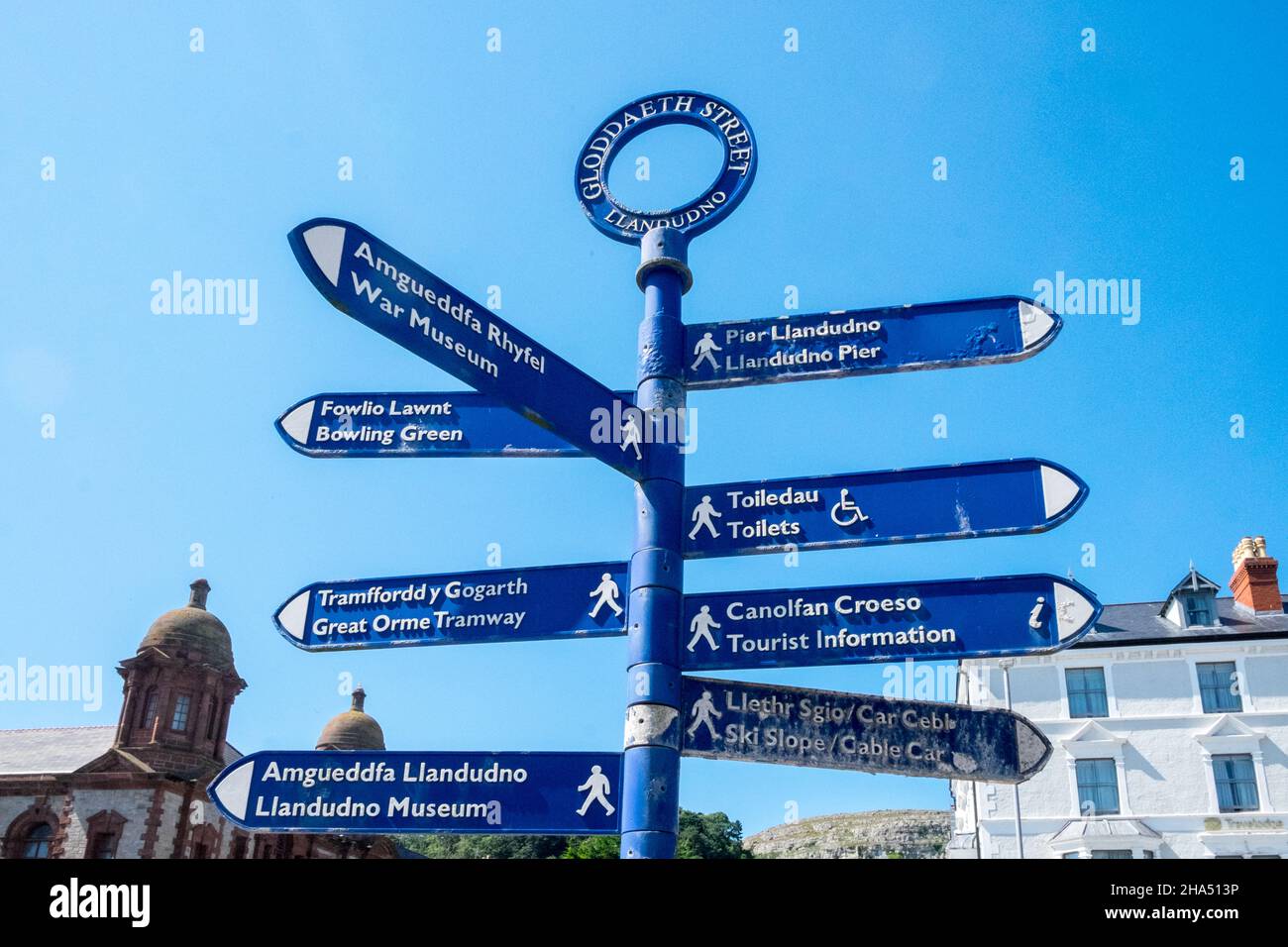Signage,signs,for,tourist,tourism,attractions,in,Llandudno,coast ...