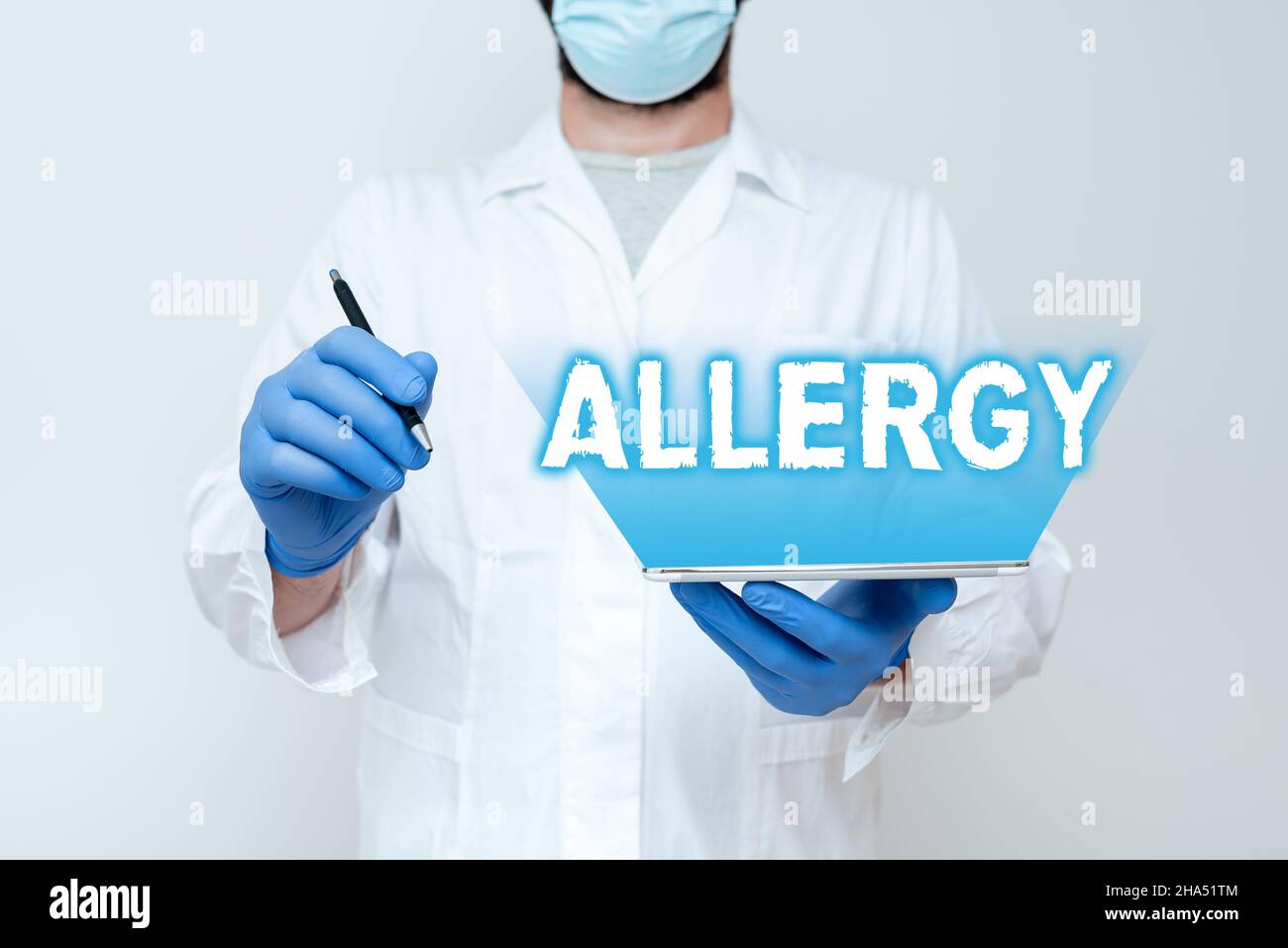 Writing displaying text Allergy. Word Written on Hypersensitive of the ...