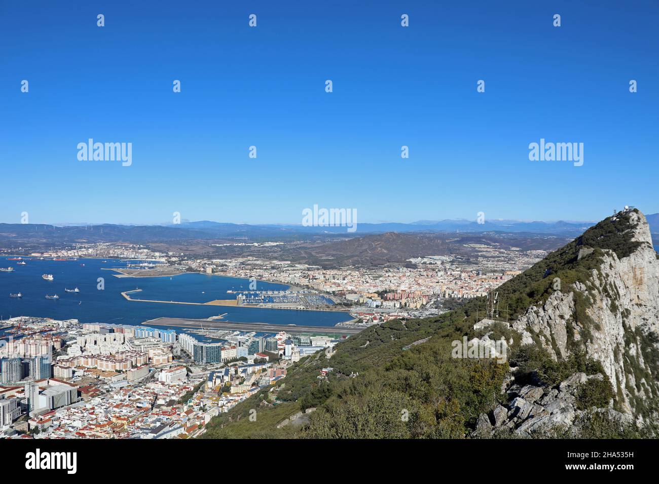Top of the Rock of Gibraltar viewed from the upper cable car station ...
