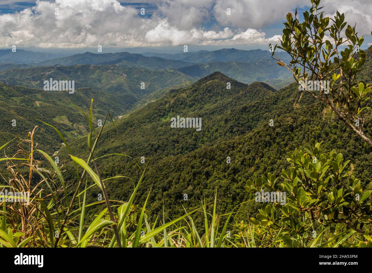 Landscape of mountains near Mount Kinabalu, Sabah, Malaysia Stock Photo ...