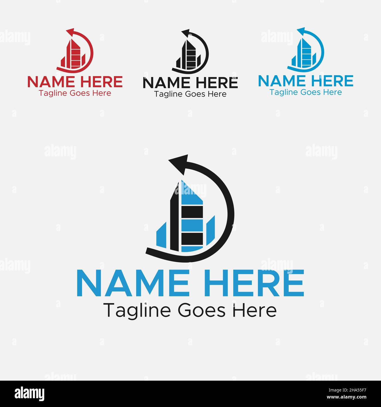 Blue And Black color Economic Growth Logo. Real State Growth Logo Stock ...