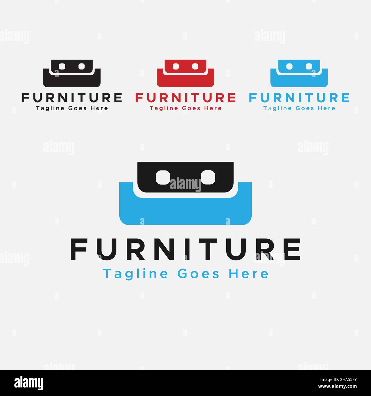 Blue couch furniture Stock Vector Images - Alamy