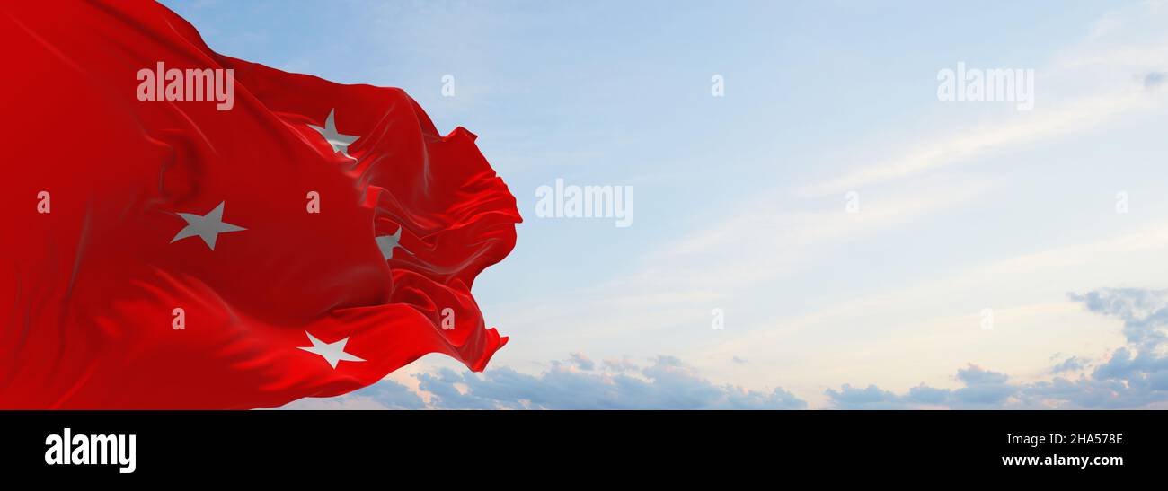 flag of londrina , Brazil at cloudy sky background on sunset, panoramic ...