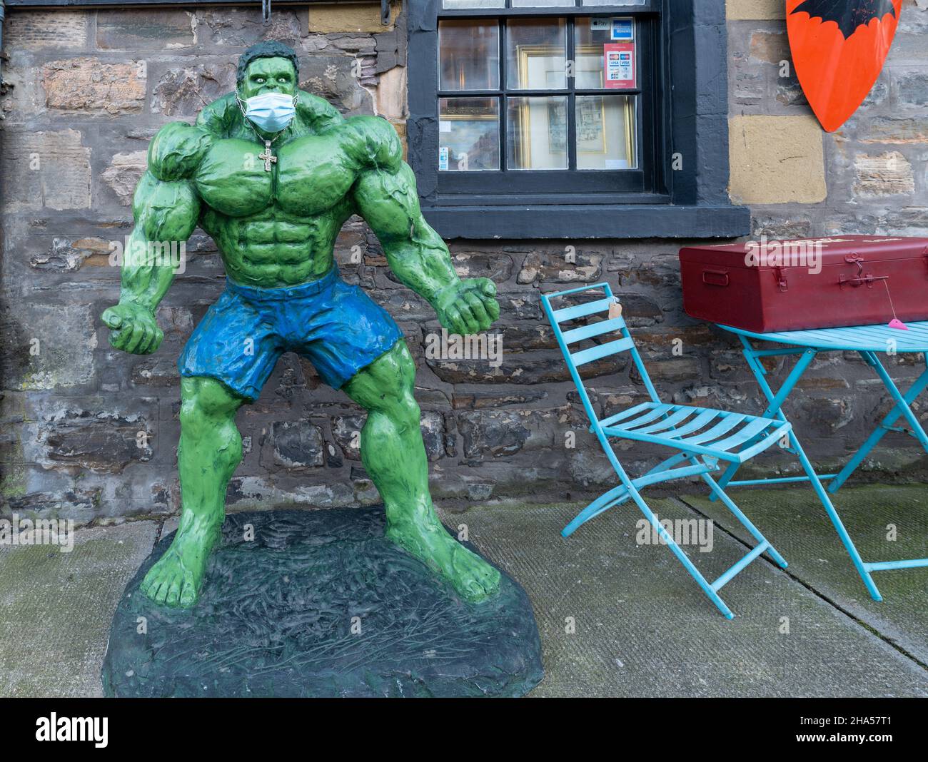 CULLEN, MORAY, UK. 10th Dec, 2021. This is the Incredible Hulk outside ...