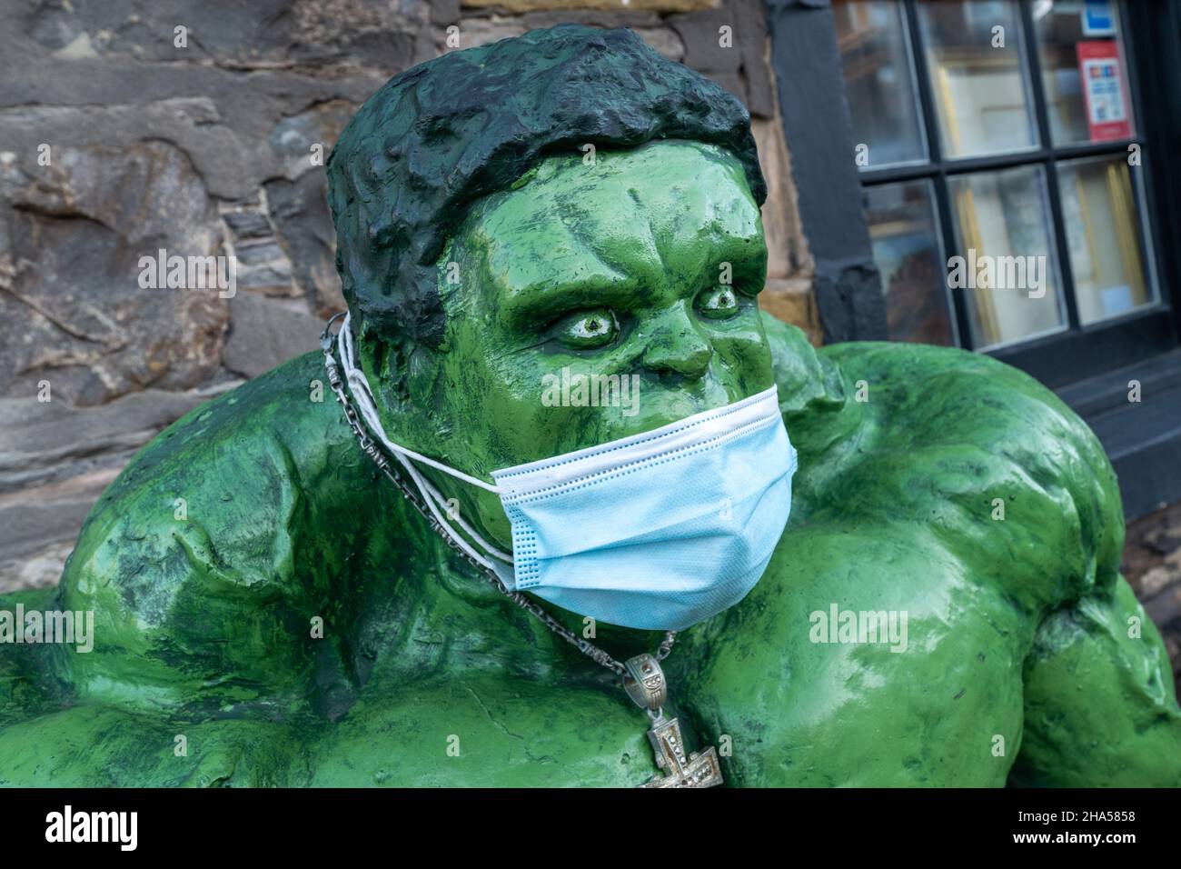 CULLEN, MORAY, UK. 10th Dec, 2021. This is the Incredible Hulk outside ...