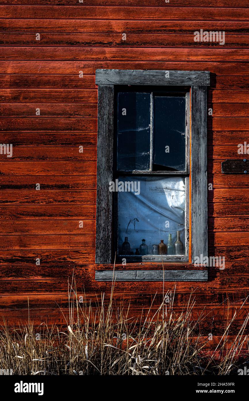 Window and Bottles in an Old Shed Stock Photo - Alamy