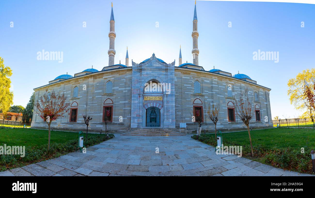 Selimiye Mosque. Panoramic view of Selimiye Mosque in Edirne in the ...