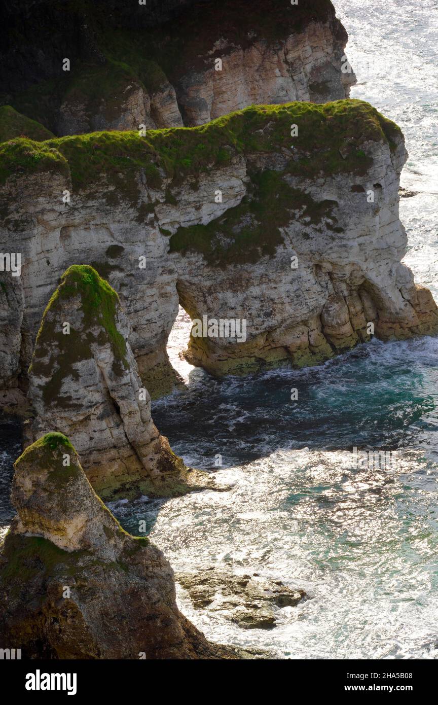 europe,northern ireland,county antrim,causeway coast,white rocks cliff ...