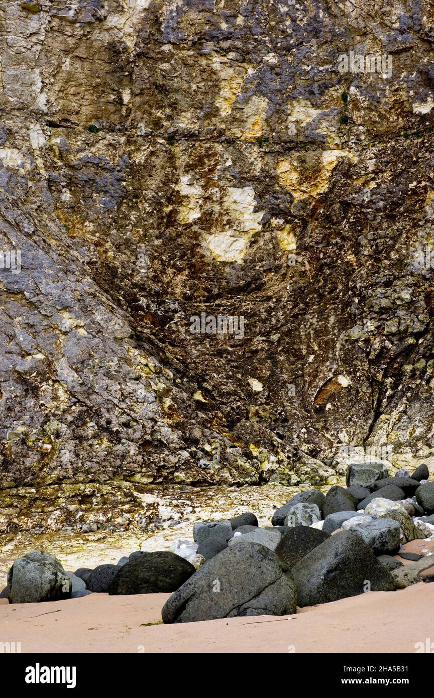 europe,northern ireland,county antrim,causeway coast,white rocks near ...