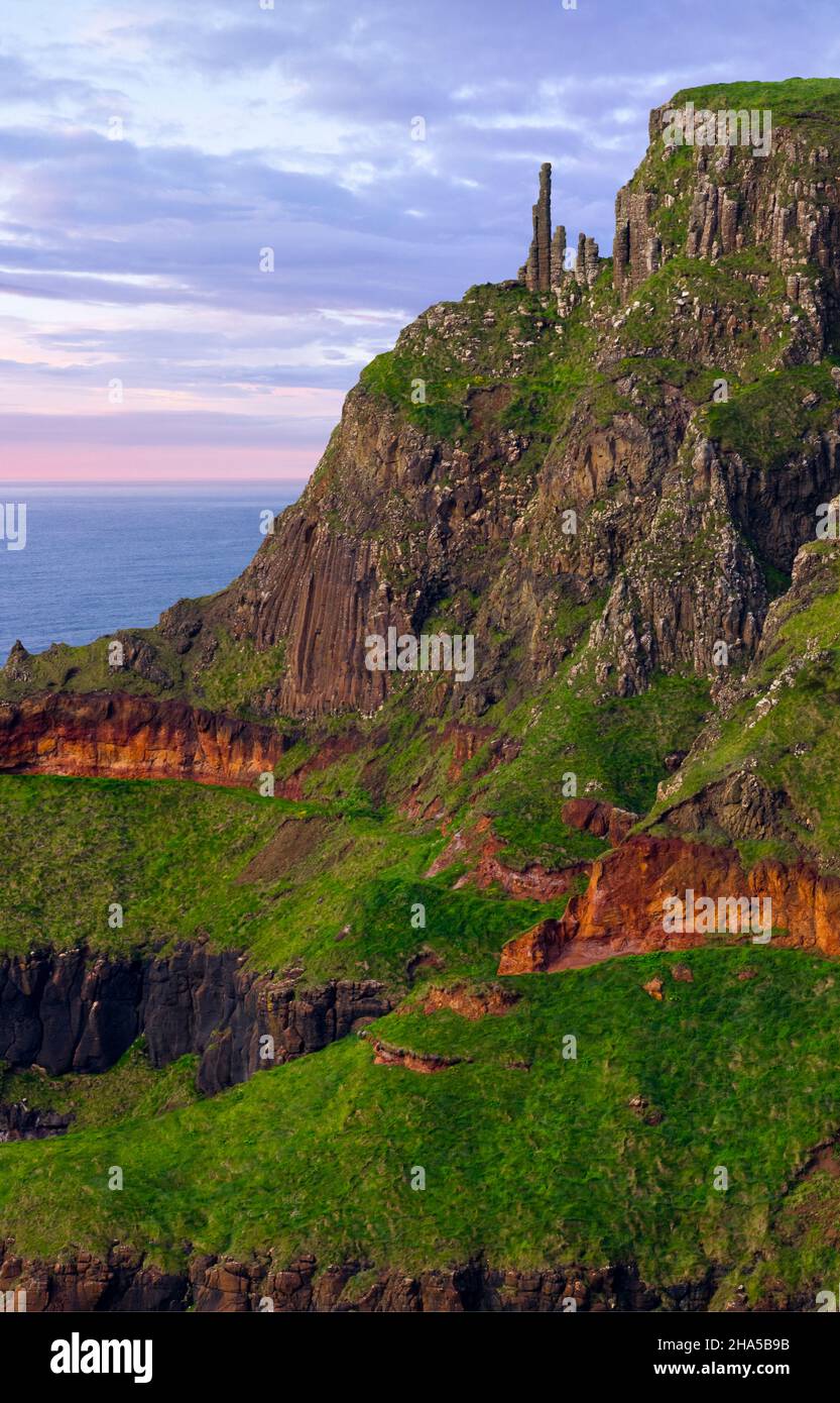 europe,northern ireland,county antrim,causeway coast,basalt columns on ...