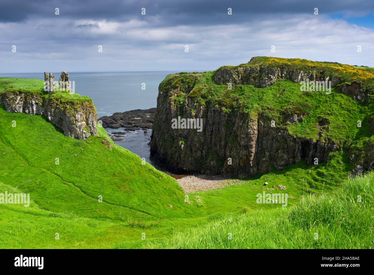 europe,northern ireland,county antrim,causeway coast,ruin of ...