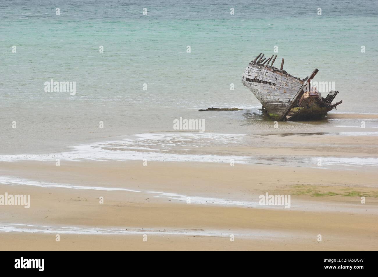 europe,republic of ireland,county donegal,intertidal zone on the sandy beach of gweedore bay ...
