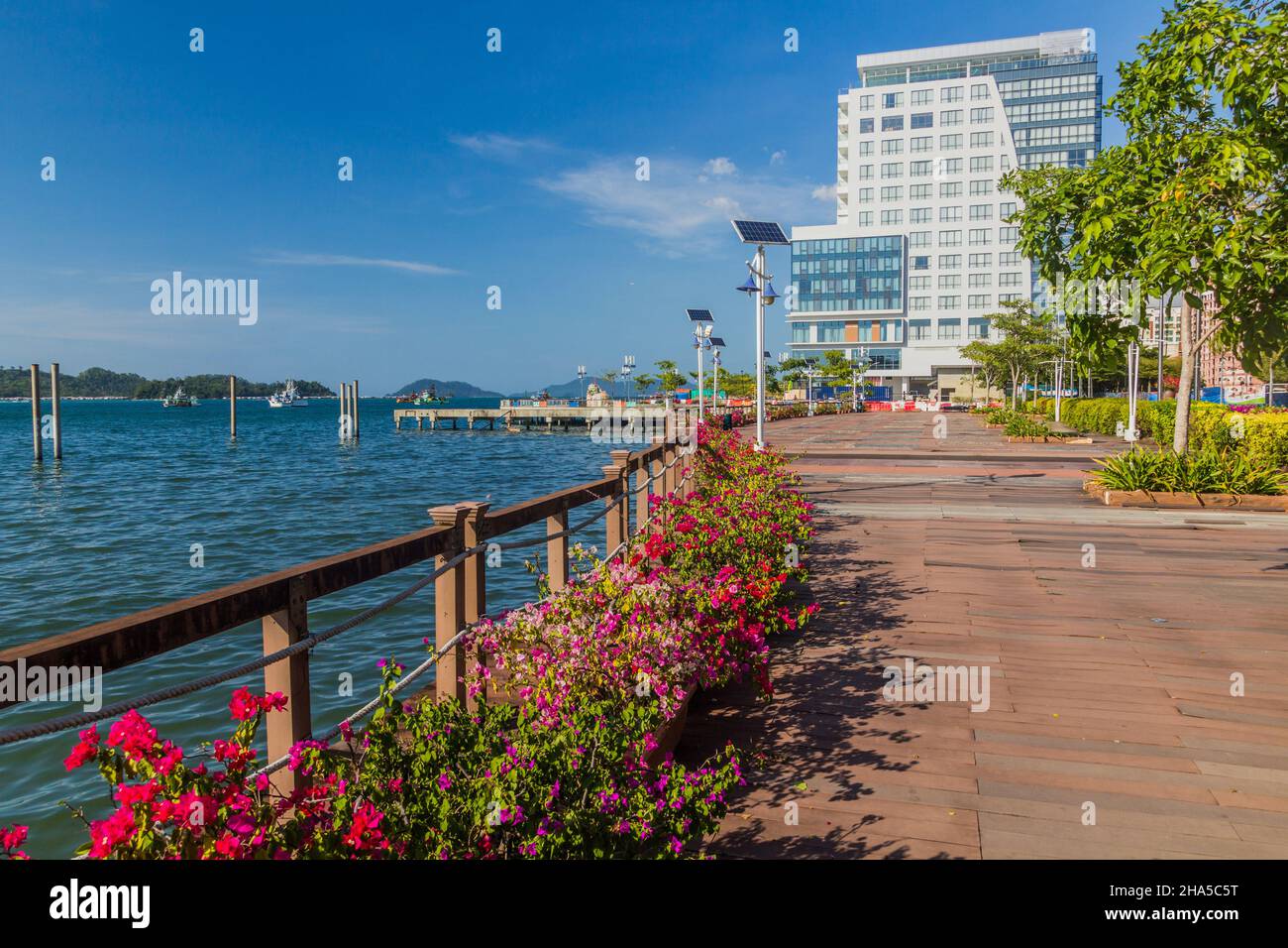 View of Waterfront Esplanade in Kota Kinabalu, Sabah, Malaysia Stock ...