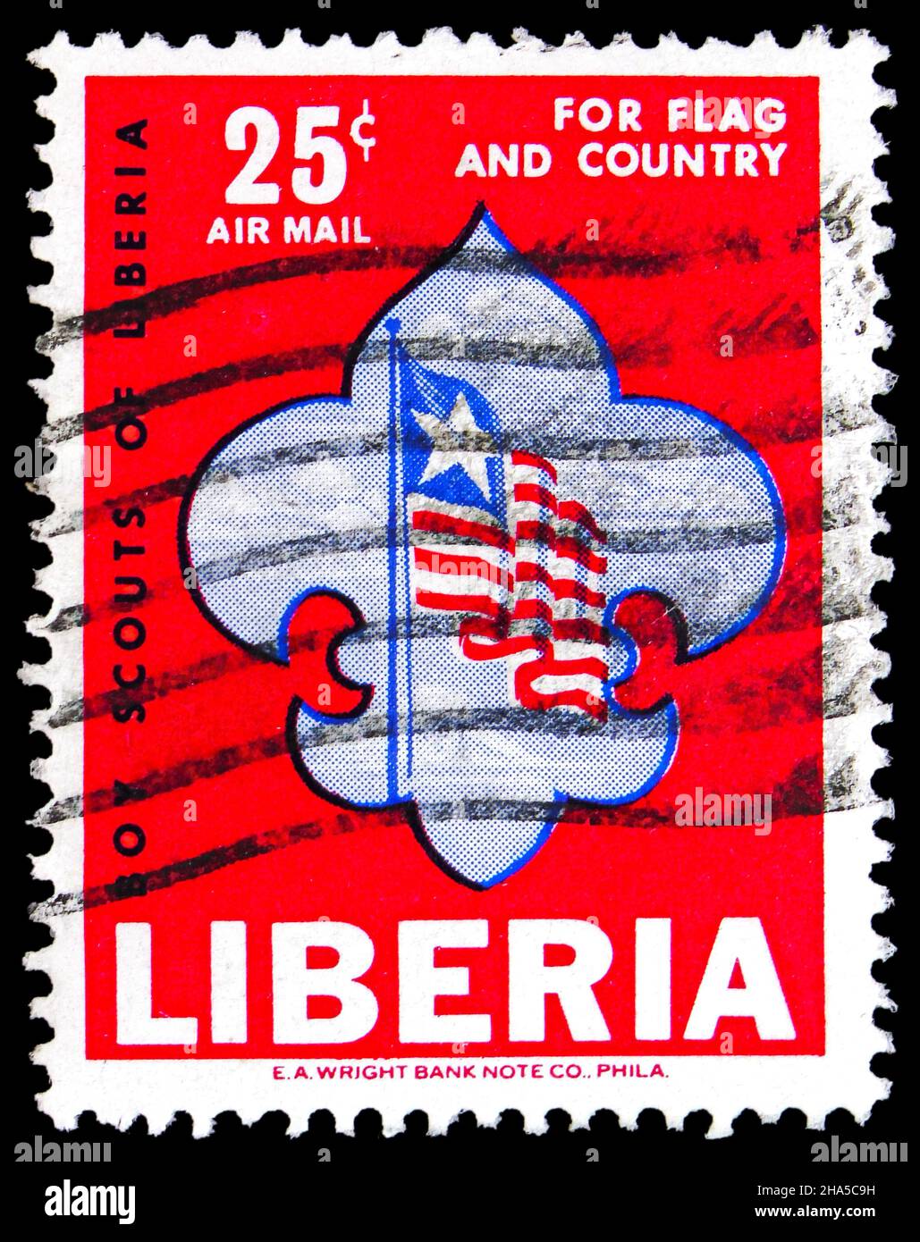 MOSCOW, RUSSIA - NOVEMBER 4, 2021: Postage stamp printed in Liberia shows Scoutism, serie, circa ...