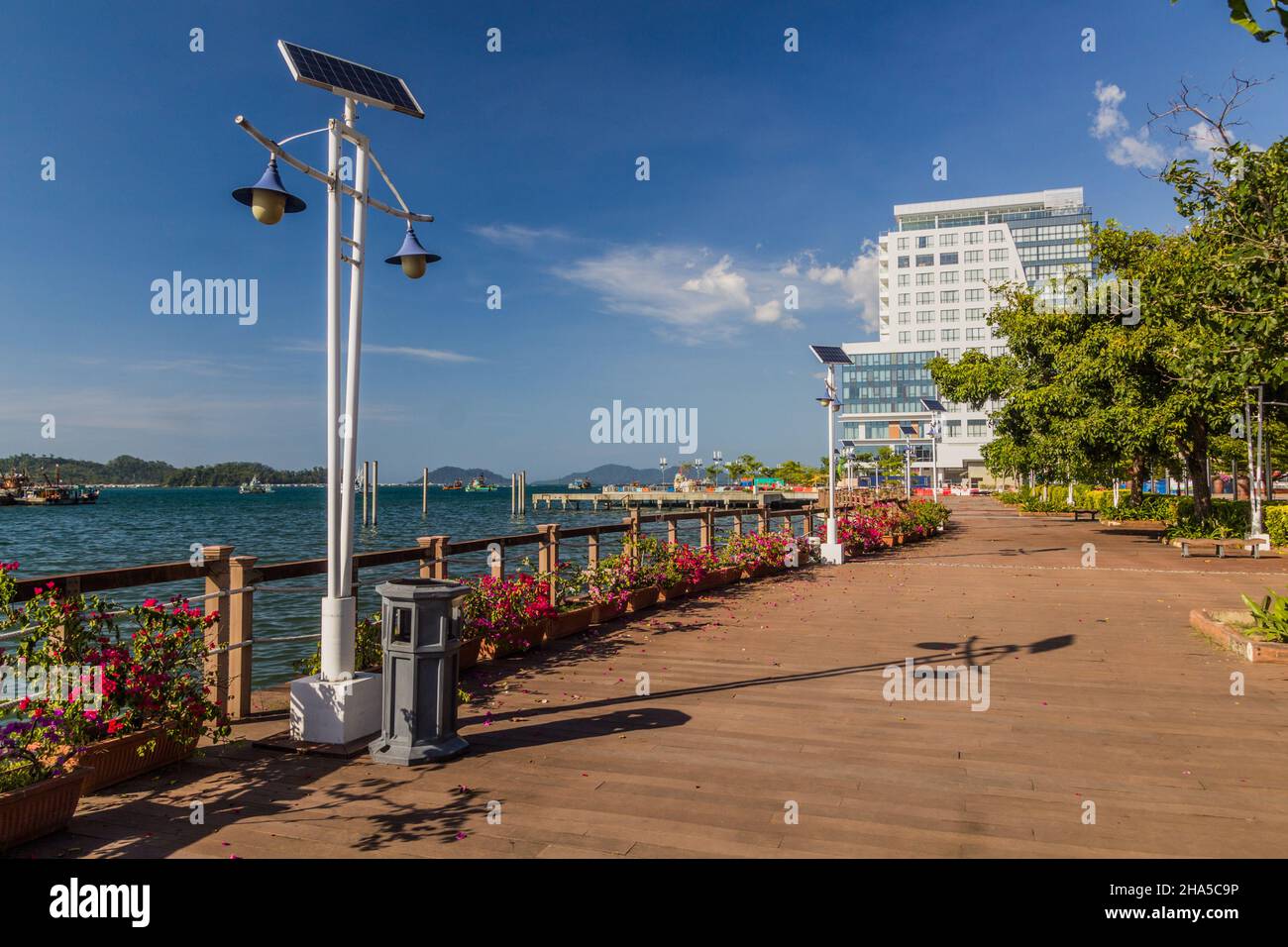 View of Waterfront Esplanade in Kota Kinabalu, Sabah, Malaysia Stock ...