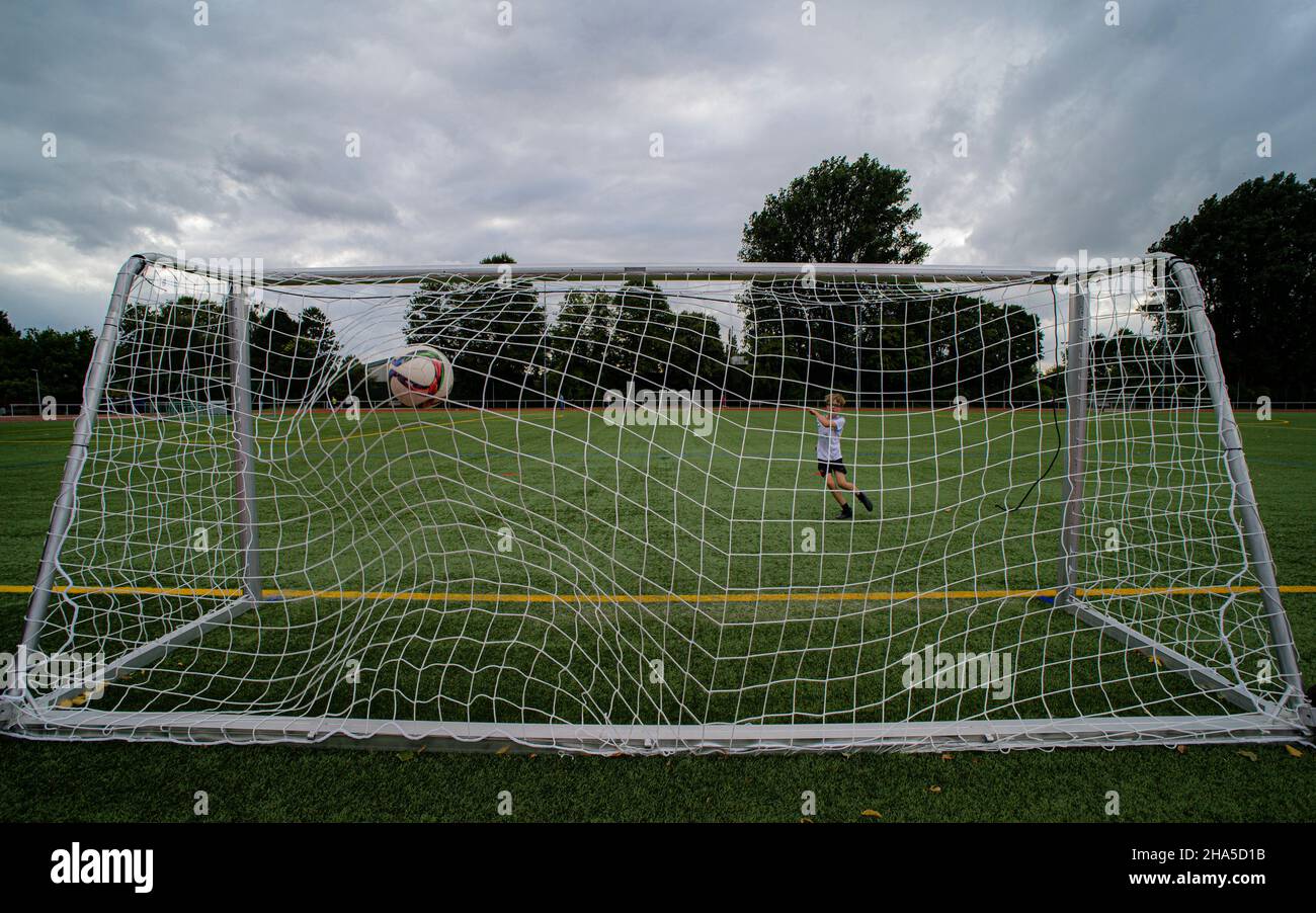 soccer in goal Stock Photo - Alamy