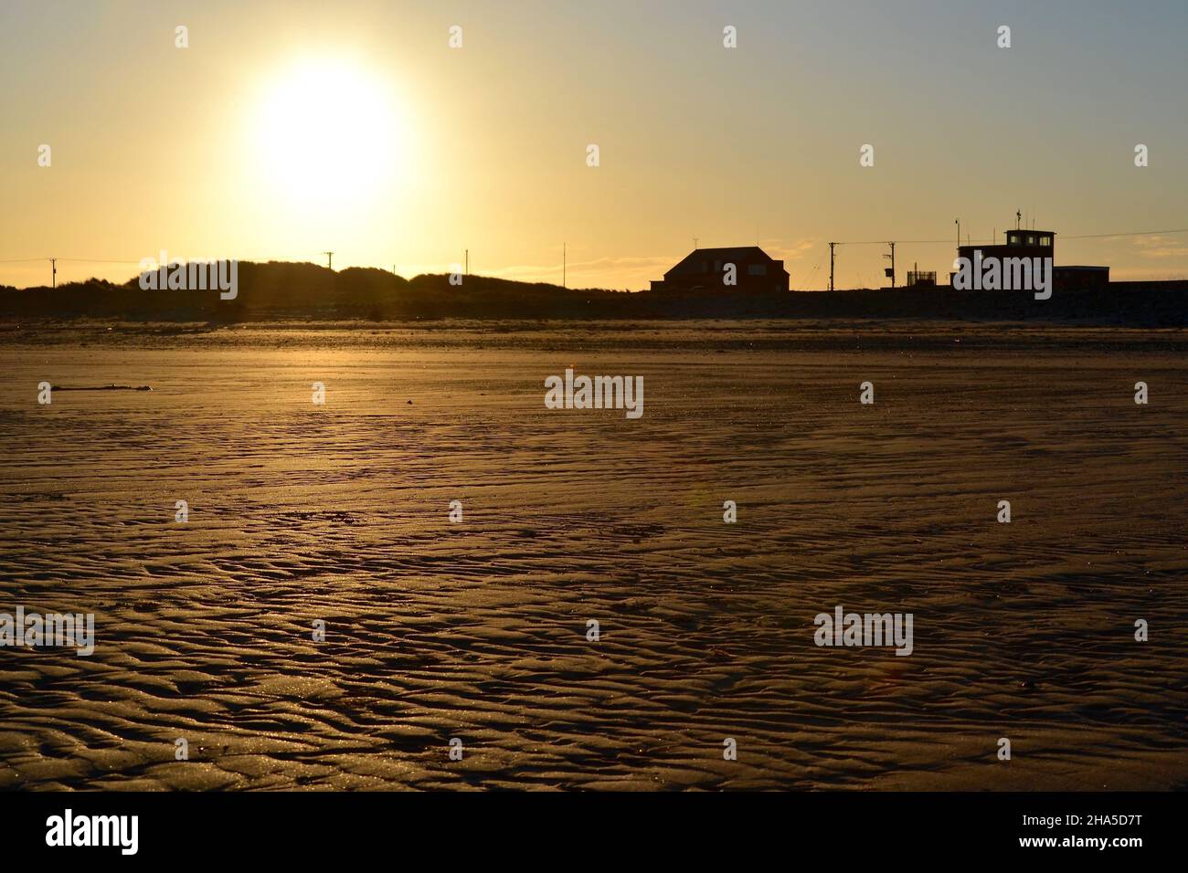 Stunning, naturally lit, colour image showing sunset at Tees Bay Beach ...