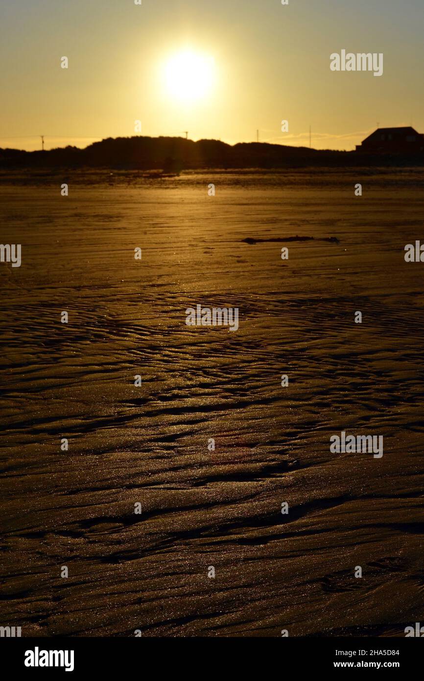Stunning, naturally lit, colour image showing sunset at Tees Bay Beach ...
