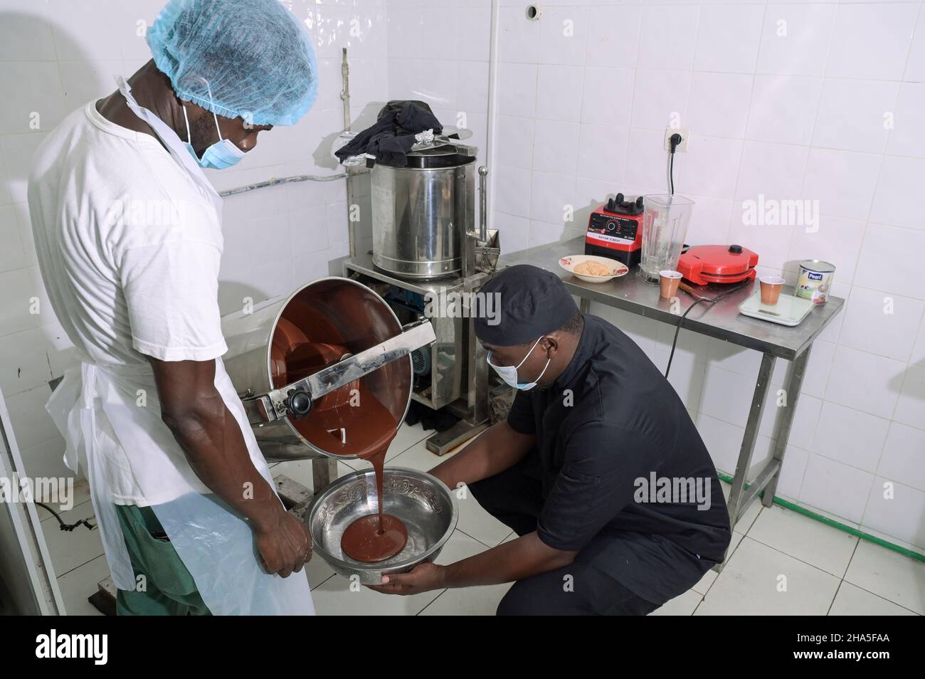 IVORY COAST, Abidjan, local chocolate maker Le chocolatier ivoiren ...
