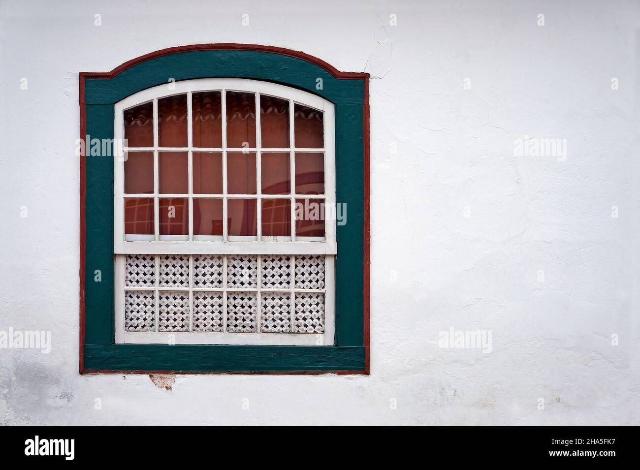Colonial window in historical city of Tiradentes, Minas Gerais, Brazil ...