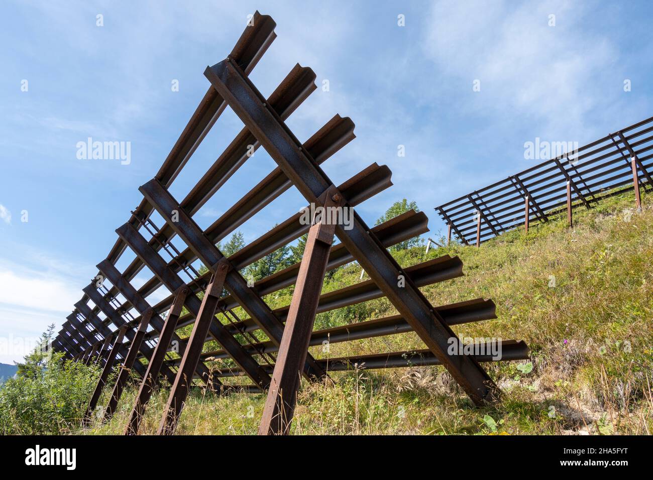 austria,kleinwalsertal,avalanche protection barriers Stock Photo - Alamy