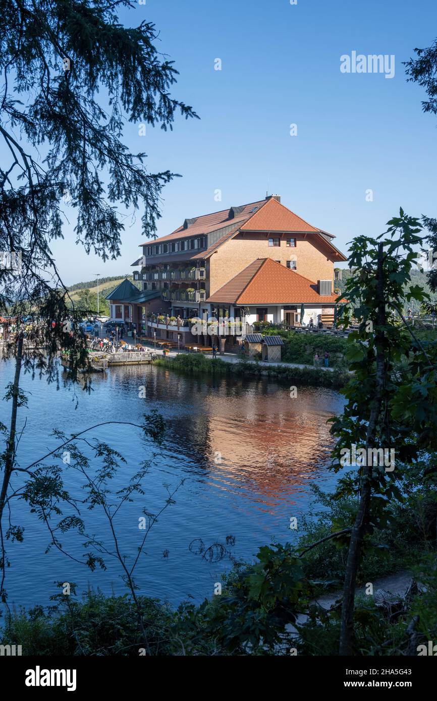 germany,black forest,the mummelsee with the berghotel mummelsee Stock ...