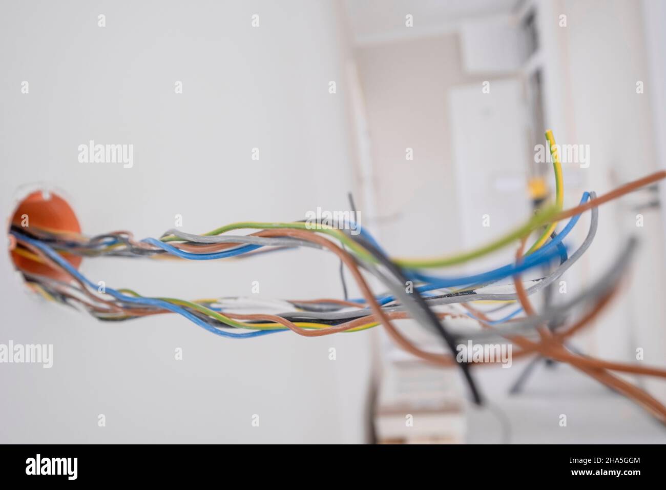 construction site,refurbishment and renovation of an apartment,cables ...