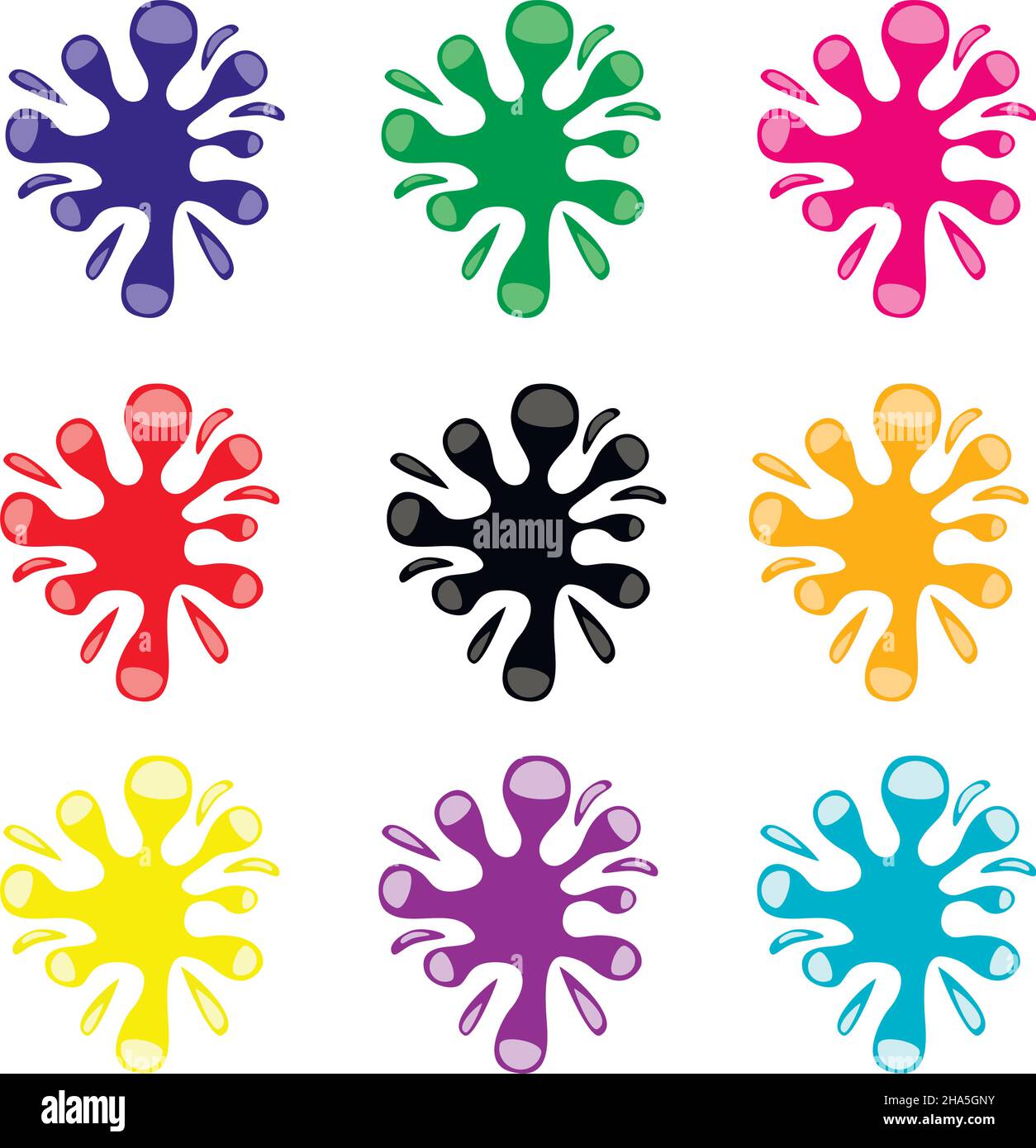 Set of colored blots on the white background Stock Vector Image & Art ...