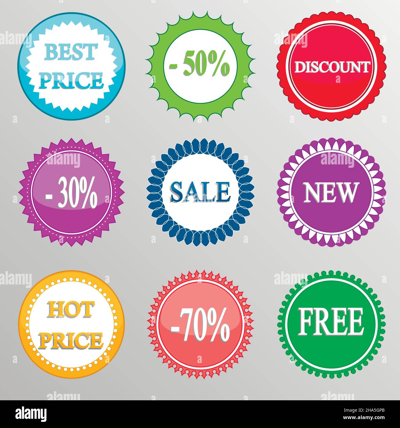 Collection of discount labels. Vector illustration Stock Vector Image ...