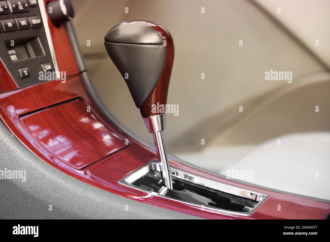 Car interior luxury service. Car interior details. Automatic car ...