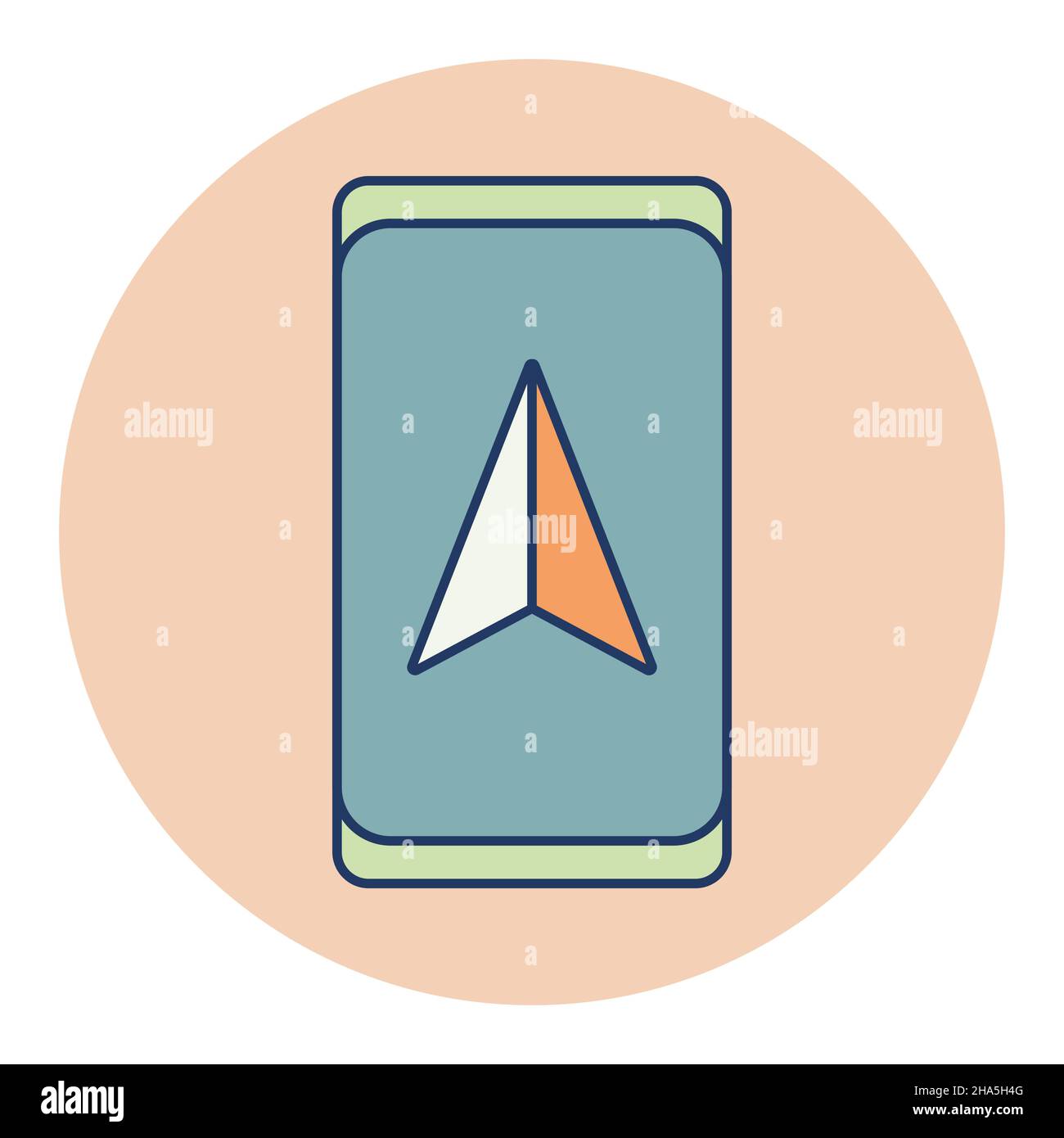 Smartphone with navigator vector isolated icon. Navigation sign. Graph ...