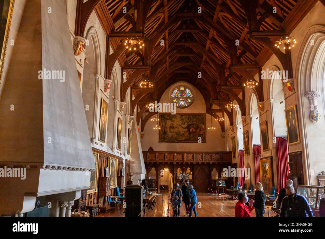 Visitors in the Great Hall, aka Barons' Hall, Arundel Castle, West ...