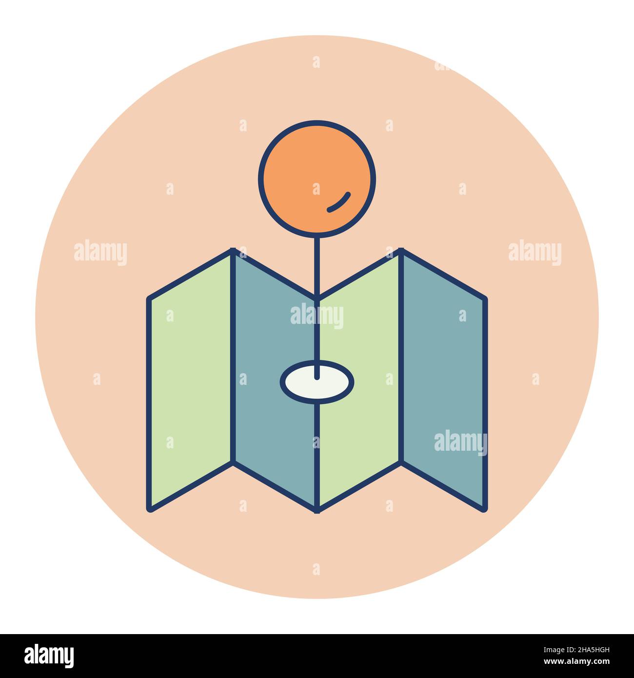 Map with pin, geo locate, pointer vector isolated icon. Navigation sign ...