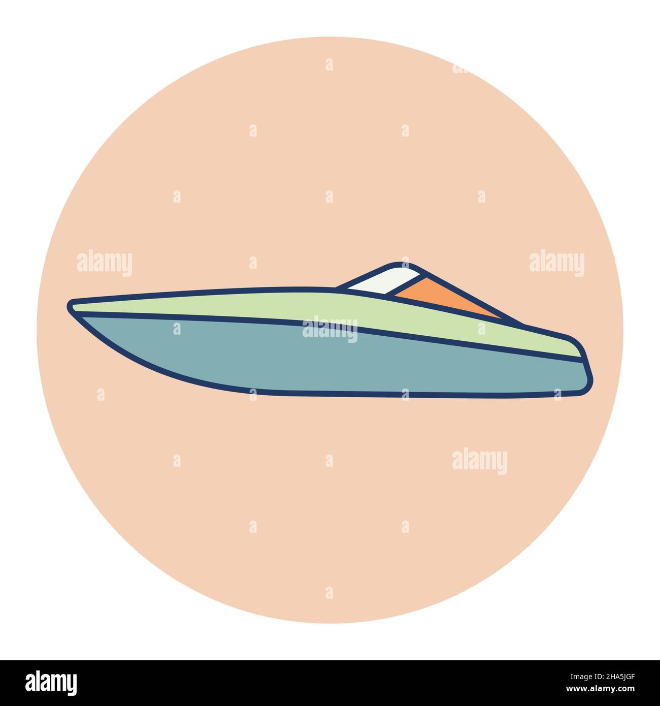 Speedboat flat vector icon. Graph symbol for travel and tourism web ...