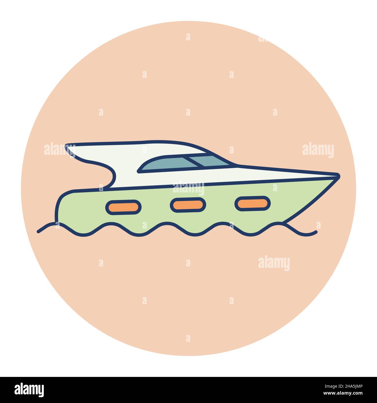 Cruising motor yacht vector icon. Graph symbol for travel and tourism ...