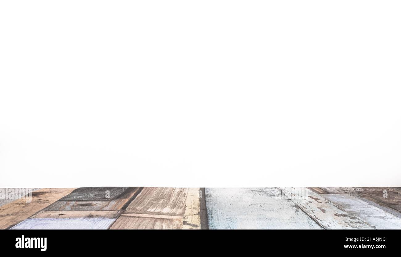 White background with wooden support for the presentation of ...