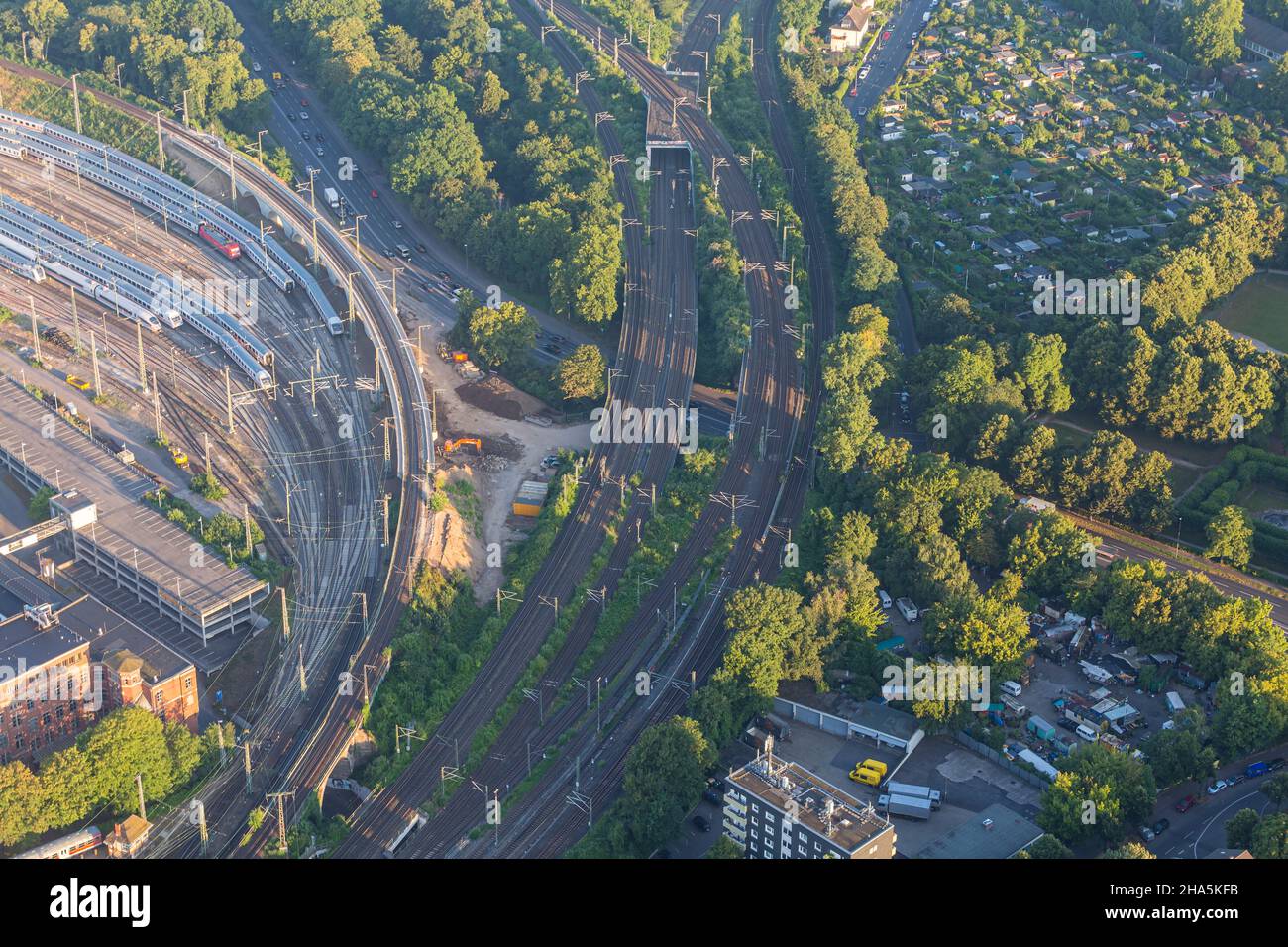 cologne from above - captured via zeppelin in the early morning just ...