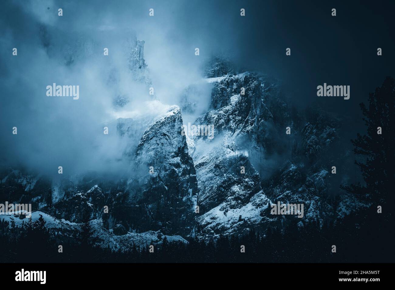 mystical atmosphere in the dolomites Stock Photo - Alamy