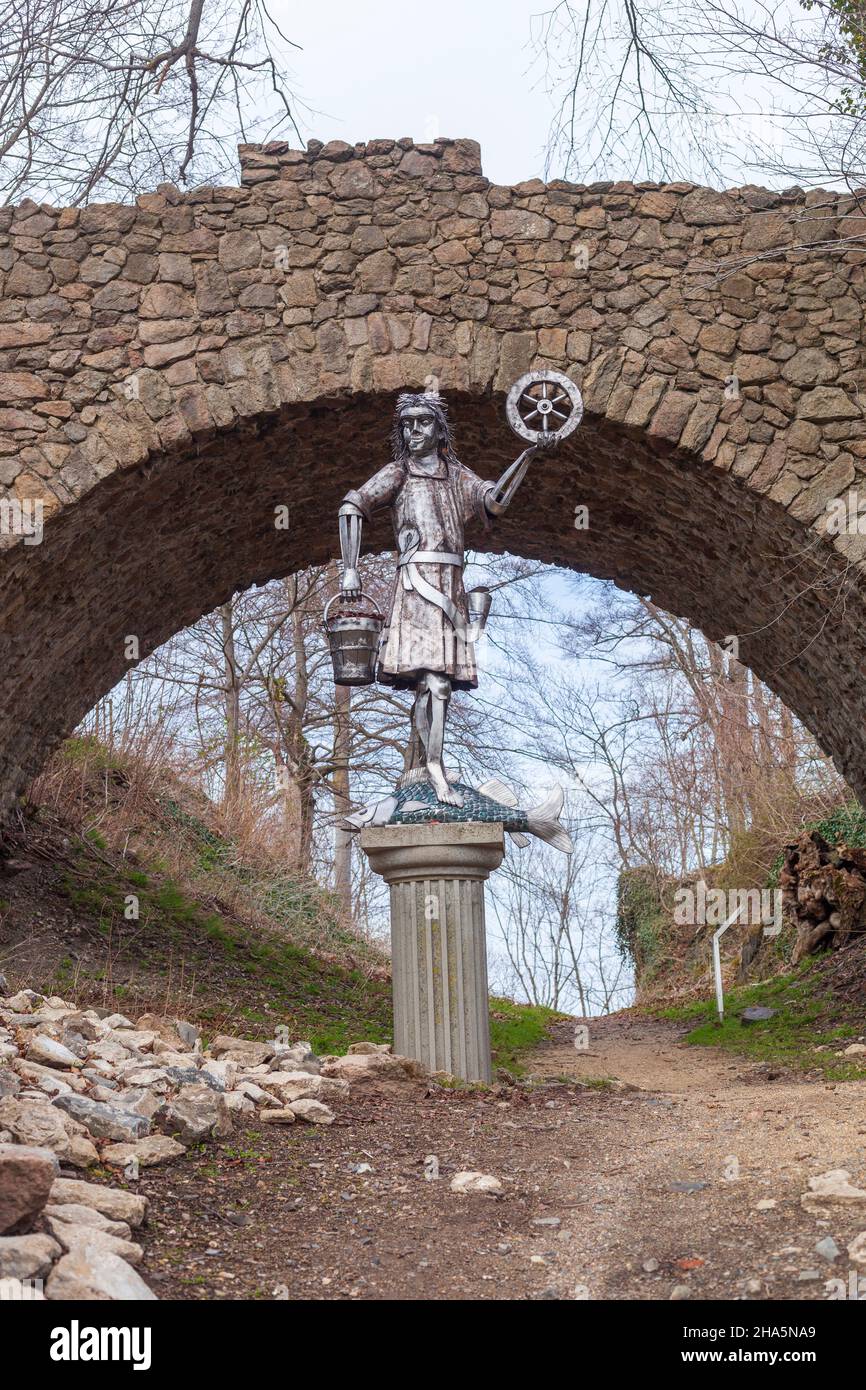 statue of the germanic god krodo at the harzburg,burgberg,bad harzburg ...